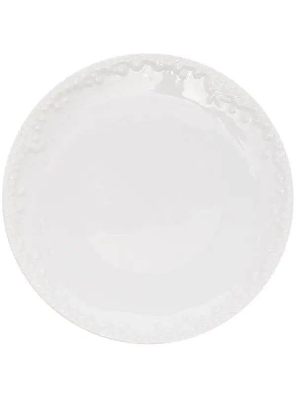 L'Objet Haas Mojave Embossed Porcelain Dessert Plate - White