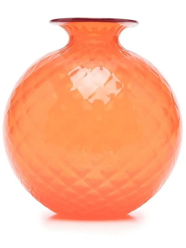 VENINI Diamond-embossed Rounded Glass Vase