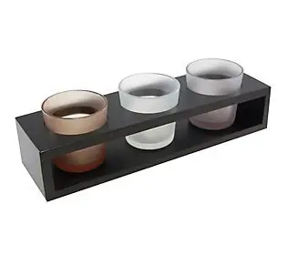 LUMABASE Candle Holder With 3 Glass Votive Hold Ers