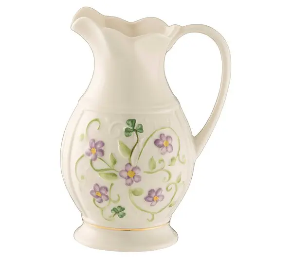 BELLEEK Pottery Irish Flax Pitcher