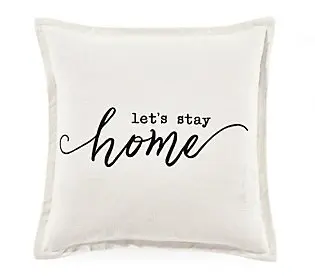 LUSH DECOR Let's Stay Home Script Decorative Pillow Cover Y