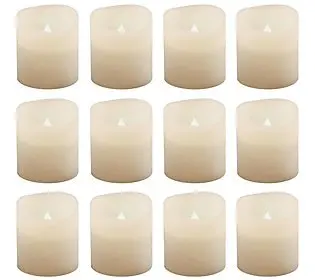 LUMABASE 12 Warm White Flameless Resin Votive C Andles