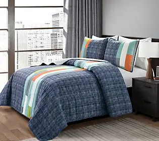 LUSH DECOR Shelly Stripe Full/queen Quilt Set Lush Deco R