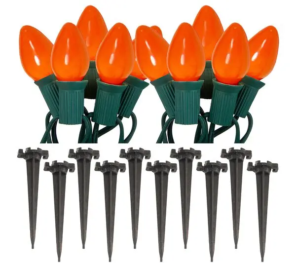 LUMABASE String Of 10 Orange Electric Pathway L Ights