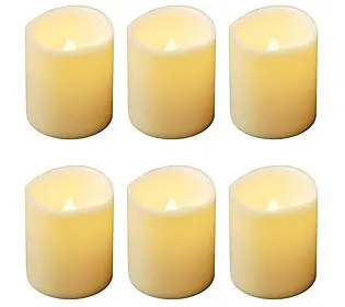 LUMABASE Battery Operated Led Mini Pillar Candles Set F Six