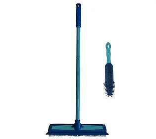 DON ASLETT S Rubber Broom And Hand Brush Set