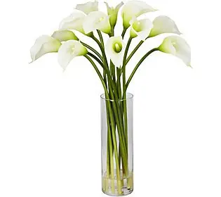 NEARLY NATURAL 20' Mini Calla Lily Silk Flower Arrangement Early Natural