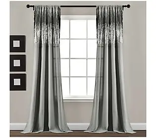 LUSH DECOR Shimmer Sequins 42'x84' Set Of 2 Window Panels Y