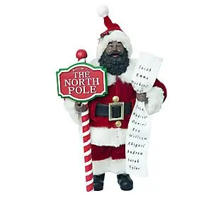 SANTA'S WORKSHOP 12' Black North Pole Claus