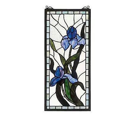 MEYDA Tiffany Style Iris Window Panel