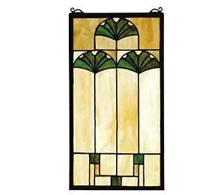 MEYDA Tiffany Style Ginkgo Flower Window Panel