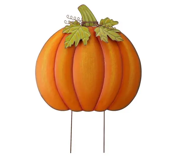 GLITZHOME Big And Bold Fall Autumn Metal Pumpki Yard Stake