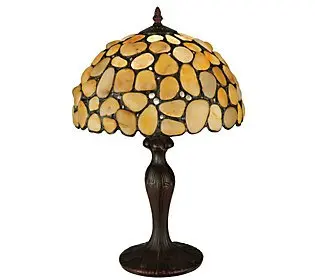 MEYDA Tiffany-style 19-1/2'h Agata Yellow Table Lamp