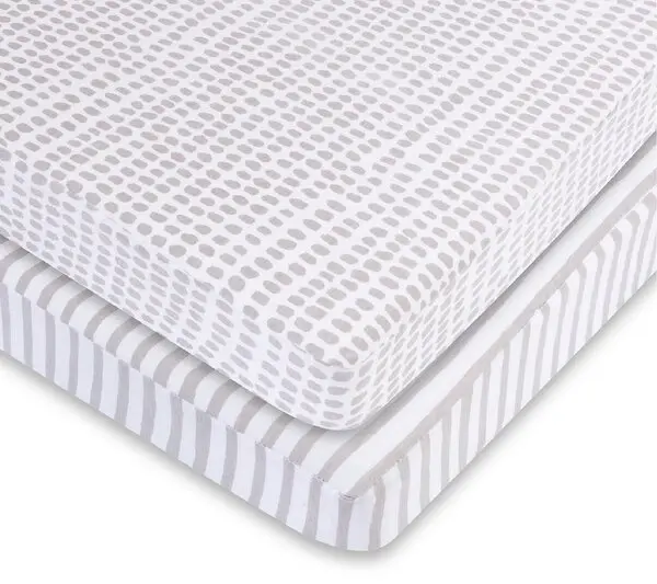 ELY'S & CO. Set Of 2 Taupe Printed Waterproof C Rib Sheets