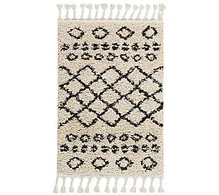 NOURISON HOME Moroccan Marrakesh Shag Cream 2'2' X 4 Area Rug