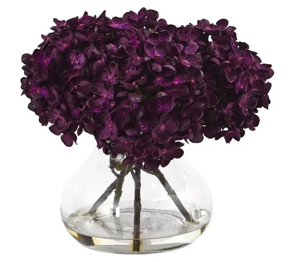 NEARLY NATURAL Hydrangea With Vase Flower Arrangement Nearl Y Natural