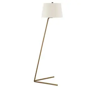 HUDSON&CANAL Hudson & Canal Markos Modern Floor Lamp With Linen Shade