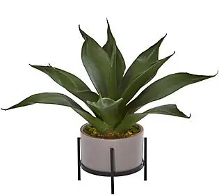 NEARLY NATURAL 14' Agave Succulent In Decorative Planter Ne Arly Natural