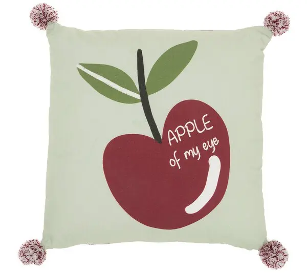 MINA VICTORY Apple Of My Eye 16' X 16' Throw Pi Llow