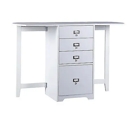 QVC Windsor White Fold-out Organizer & Craft Desk