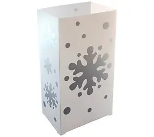 LUMABASE 10 Snowflake Plastic Luminaria Lantern S