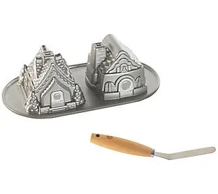 NORDICWARE Gingerbread House Duet Pan & Offset Spatula Set
