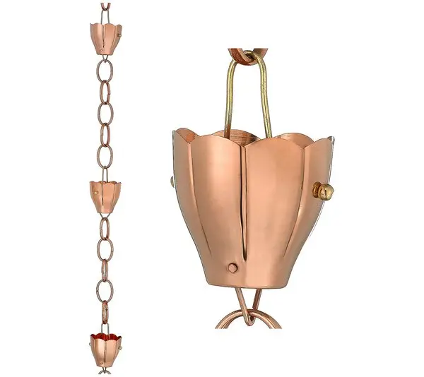 GOOD DIRECTIONS Pure Copper Crocus 8.5' Rain Chain Good Dire Ctions