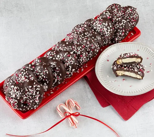 LANDIES CANDIES Sh11/10 12 Dark Choc Peppermint Truffle Pretzel