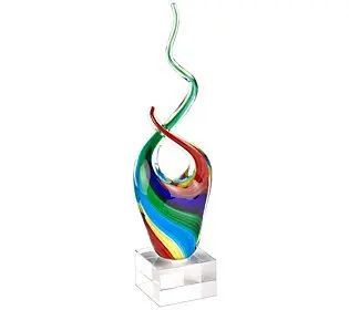 BADASH CRYSTAL Crystal Rainbow Murano Style Centerpiece