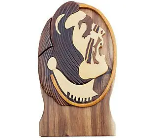 CARVER DAN'S Seminole Indian Puzzle Box With Ma Gnet Closures