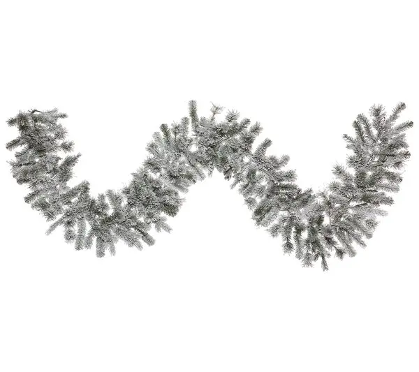 VICKERMAN 9' X 14' Flocked Kiana Pine Garland 3 00t