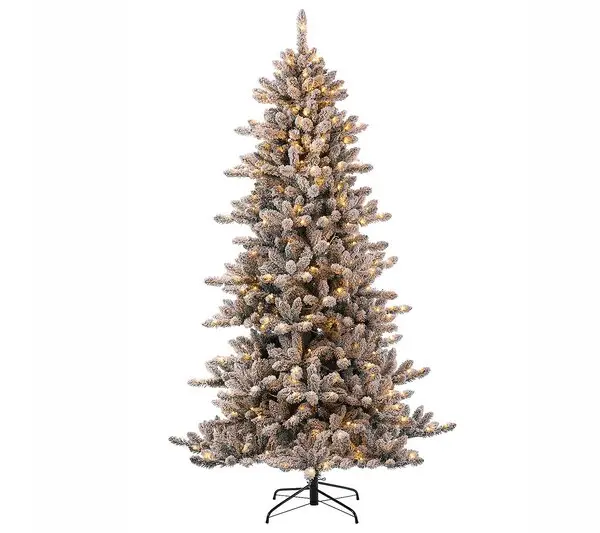 GLITZHOME Prelit Snow-flocked Fir Christmas Tre E W/ 400 Lights