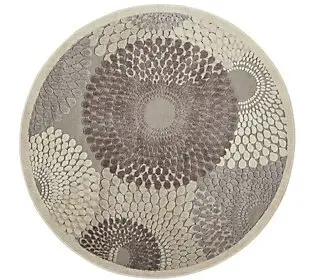 NOURISON HOME Graphic Illusions Grey 5'3' Round Area Rug