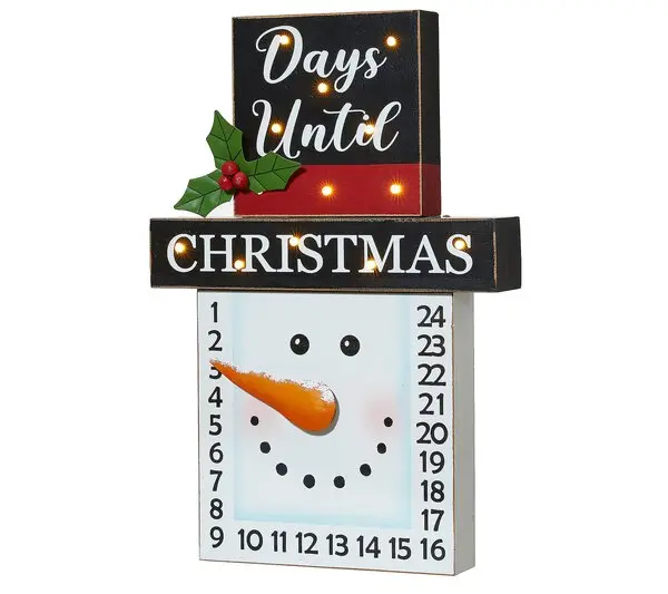 GLITZHOME 15' Led Lighted Snowman Christmas Adv Ent Countdown