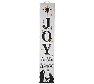 GLITZHOME 42' Joy And Nativity Lighted Christma Porch Sign