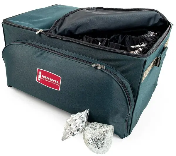 TREEKEEPER Adjustable 2 Tray Oversized Ornament Storage Bag