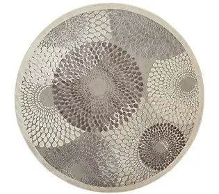 NOURISON HOME Graphic Illusions Grey 7'9' Round Area Rug