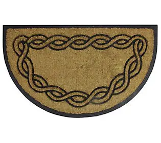 NORTHLIGHT Black And Brown Swirl Half-round Doo Mat 17' X 29