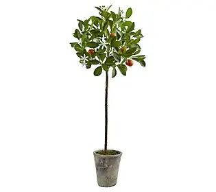 NEARLY NATURAL 38' Potted Orange Tree By