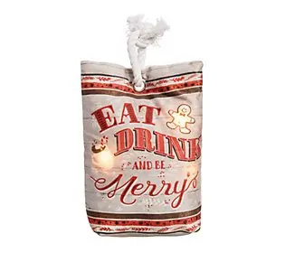 C&F HOME Eat, Drink, & Be Merry Light-up Led Do Orstop