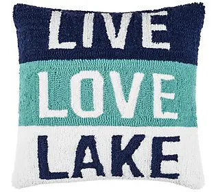 C&F HOME 18' X 18' Live Love Lake Hooked Throw Pillow