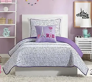 QVC Urban Playground Joceline Twin Quilt Set 2-pi Ece