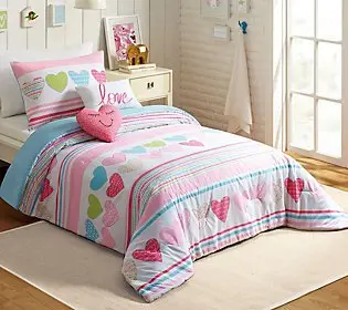 QVC Urban Playground Daphne Twin Comforter Set 4- Piece