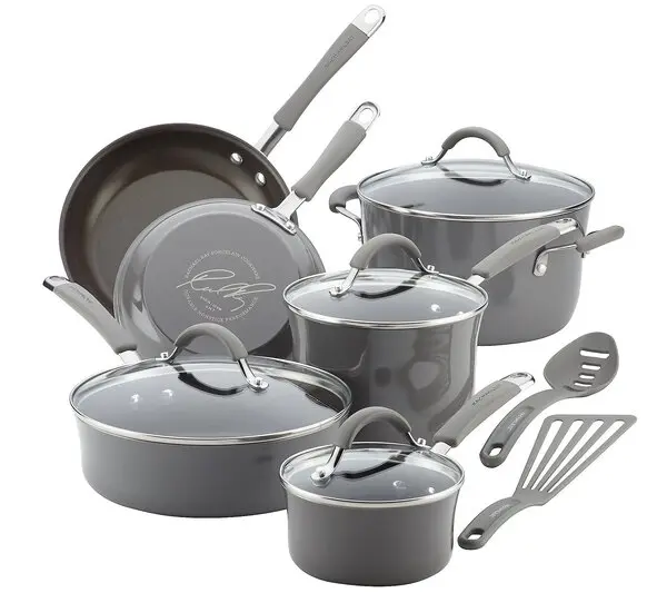 RACHAEL RAY 12-piece Cucina Hard Porcelain Enam El Cookware Se