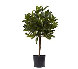 NEARLY NATURAL 2' Sweet Bay Mini Ball Topiary Nearly Natura L
