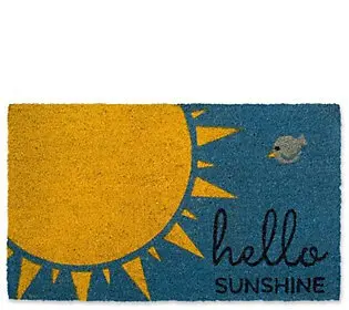 DESIGN IMPORTS Hello Sunshine Natural Coir Doormat With Nonsli P Back
