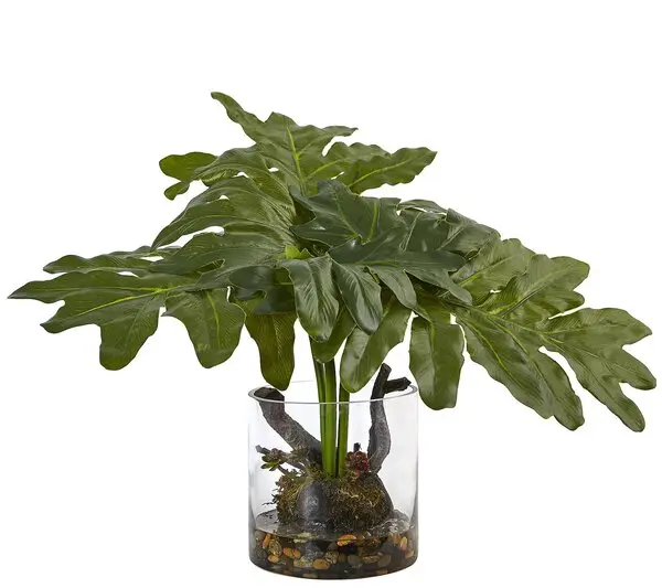 NEARLY NATURAL Philodendron Arrangement With Vase By