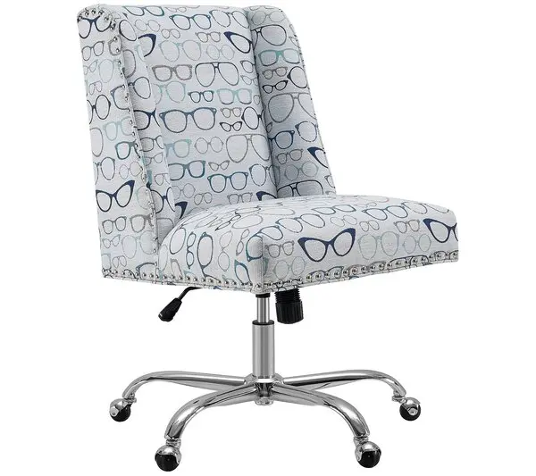 LINON Home Walker Stylish Home Office Pattern D Esk Chair