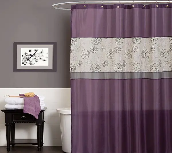 LUSH DECOR Covina Purple Shower Curtain By
