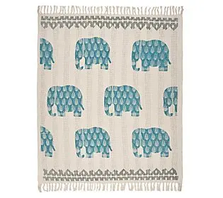 OX BAY TRADING CO. Ox Bay Elephant Crossing Throw Blanket